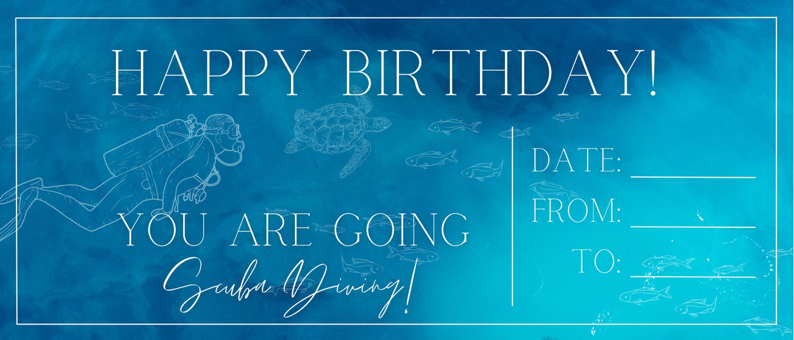 Scuba Diving Gift Card Template: Editable Canva Voucher (7x3 Inches) - Etsy