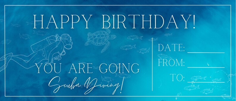 Scuba Diving Gift Card Template: Editable Canva Voucher (7x3 Inches) - Etsy