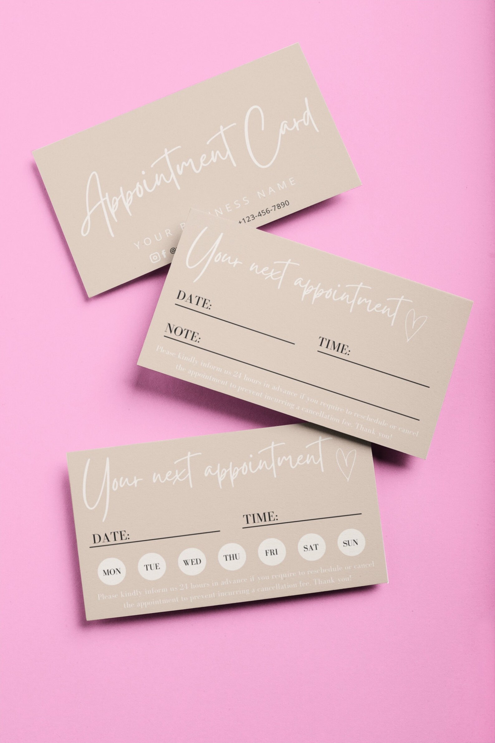 Appointment Card Template Next Appointment Card Reminder Card Template ...