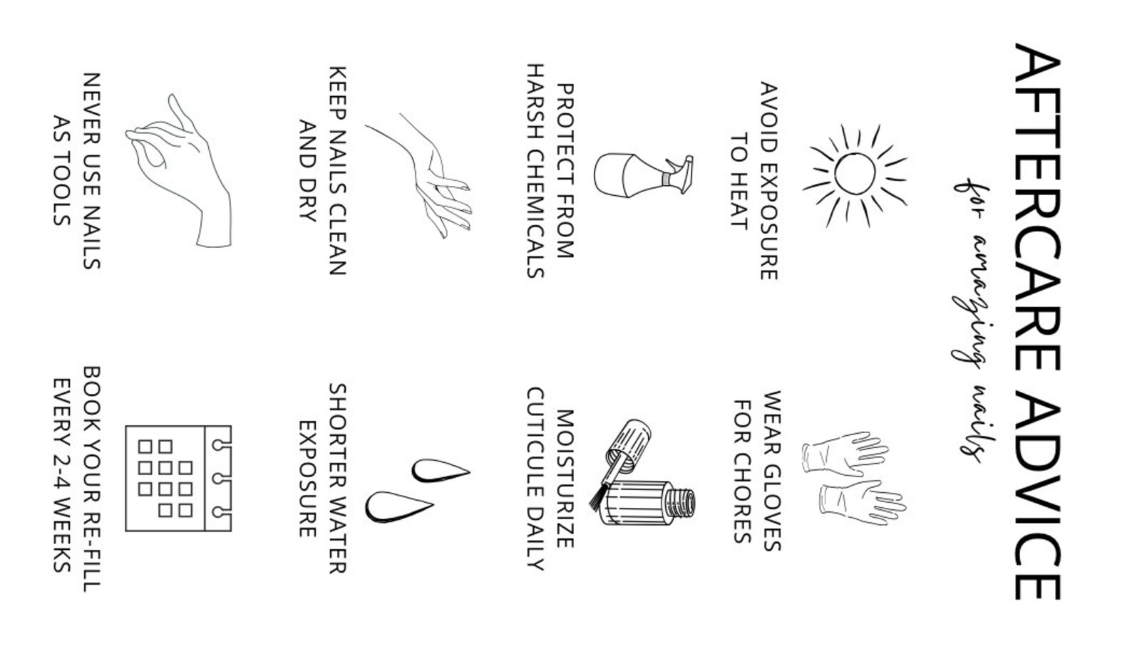 Nails Aftercare Card Template Acrylic Nails Aftercare Card Gel Nails ...