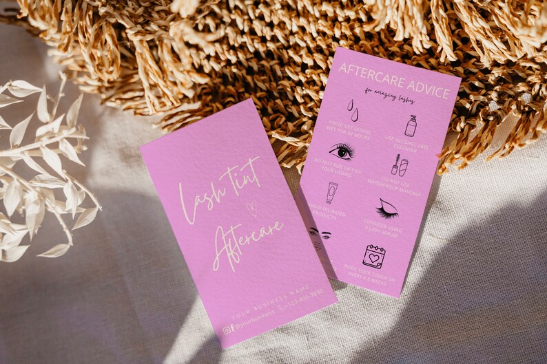 Lash Tint Aftercare Card Template Lash Tint Care Tips Lash Tint Guide ...