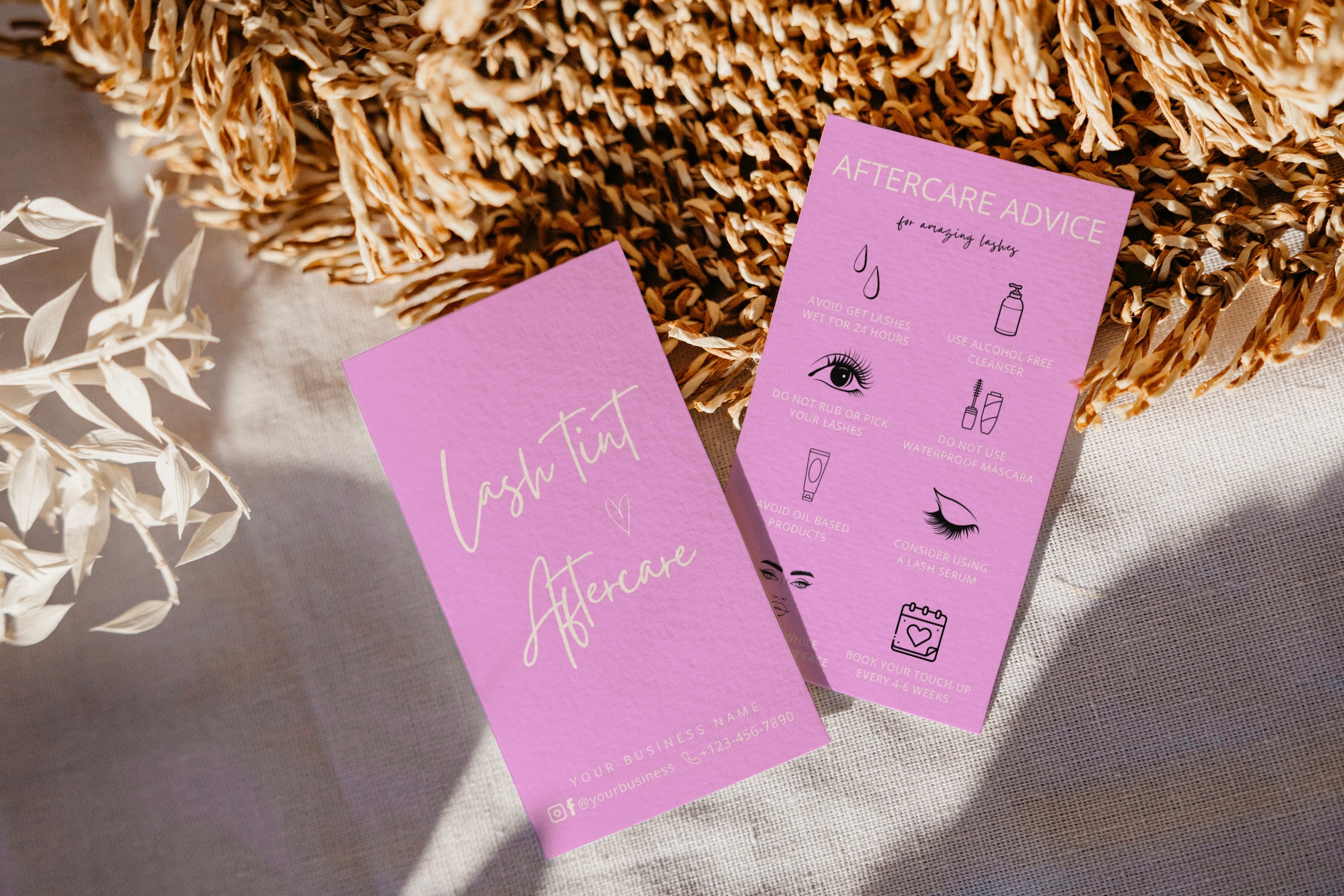 Lash Tint Aftercare Card Template Lash Tint Care Tips Lash Tint Guide ...