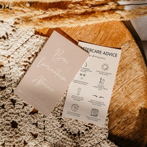 Eyebrow Lamination Aftercare Card Brows Lamination Card Brow Lamination ...