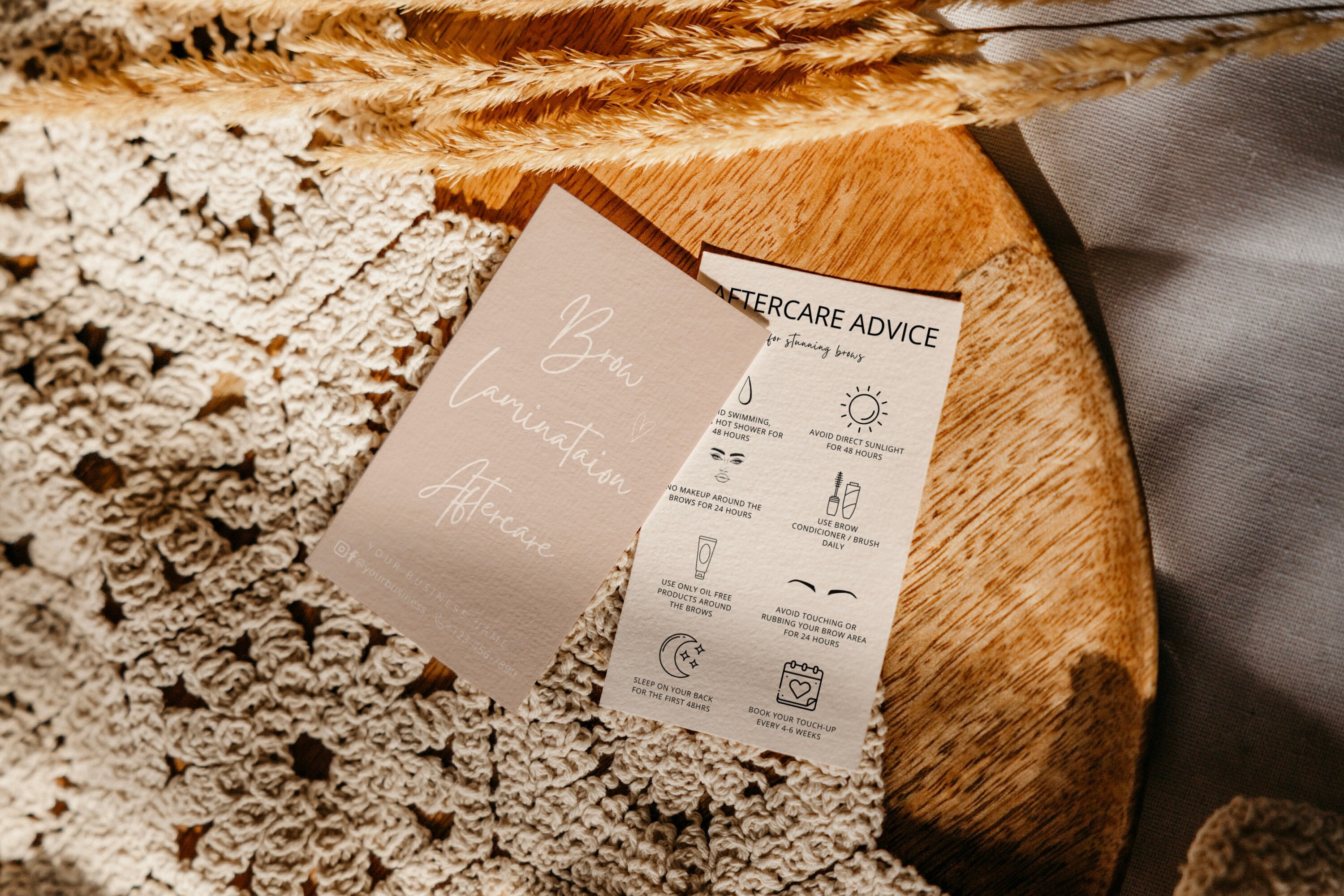 Eyebrow Lamination Aftercare Card Brows Lamination Card Brow Lamination ...