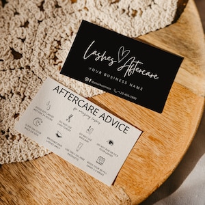 Editable Lash Aftercare Card Template: Printable Vertical Design (canva ...