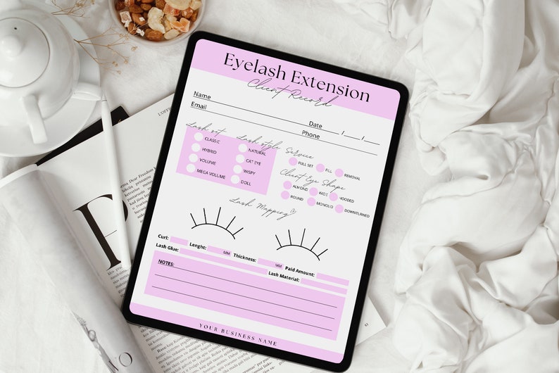 Eyelash Extension Client Record Form: Lash Tech Template (canva ...