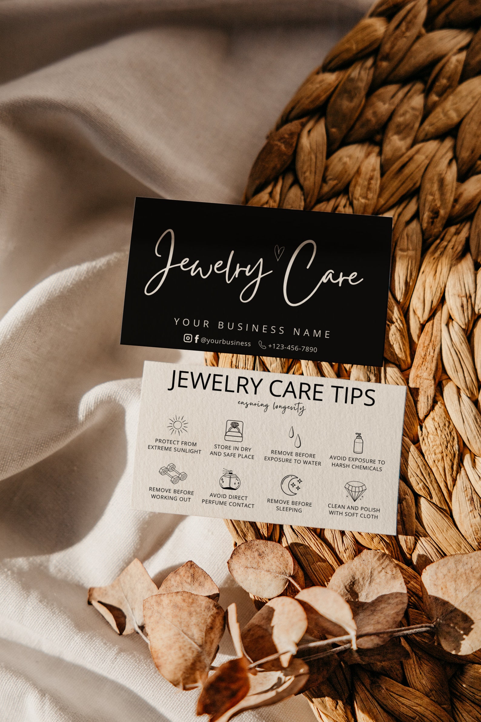 Jewelry Care Tips Template Jewerly Care Guide Jewerly Care Card Jewelry ...