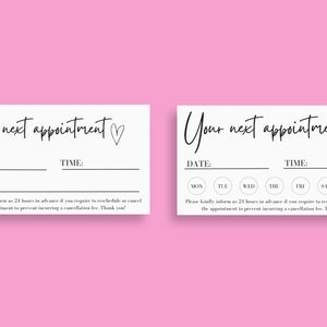 Appointment Card Template Reminder Card Template Next Appointment Card ...