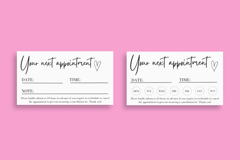 Appointment Card Template Reminder Card Template Next - Etsy