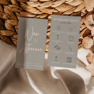 Waxing Aftercare Card Template Wax Aftercare Card Template Wax Care ...