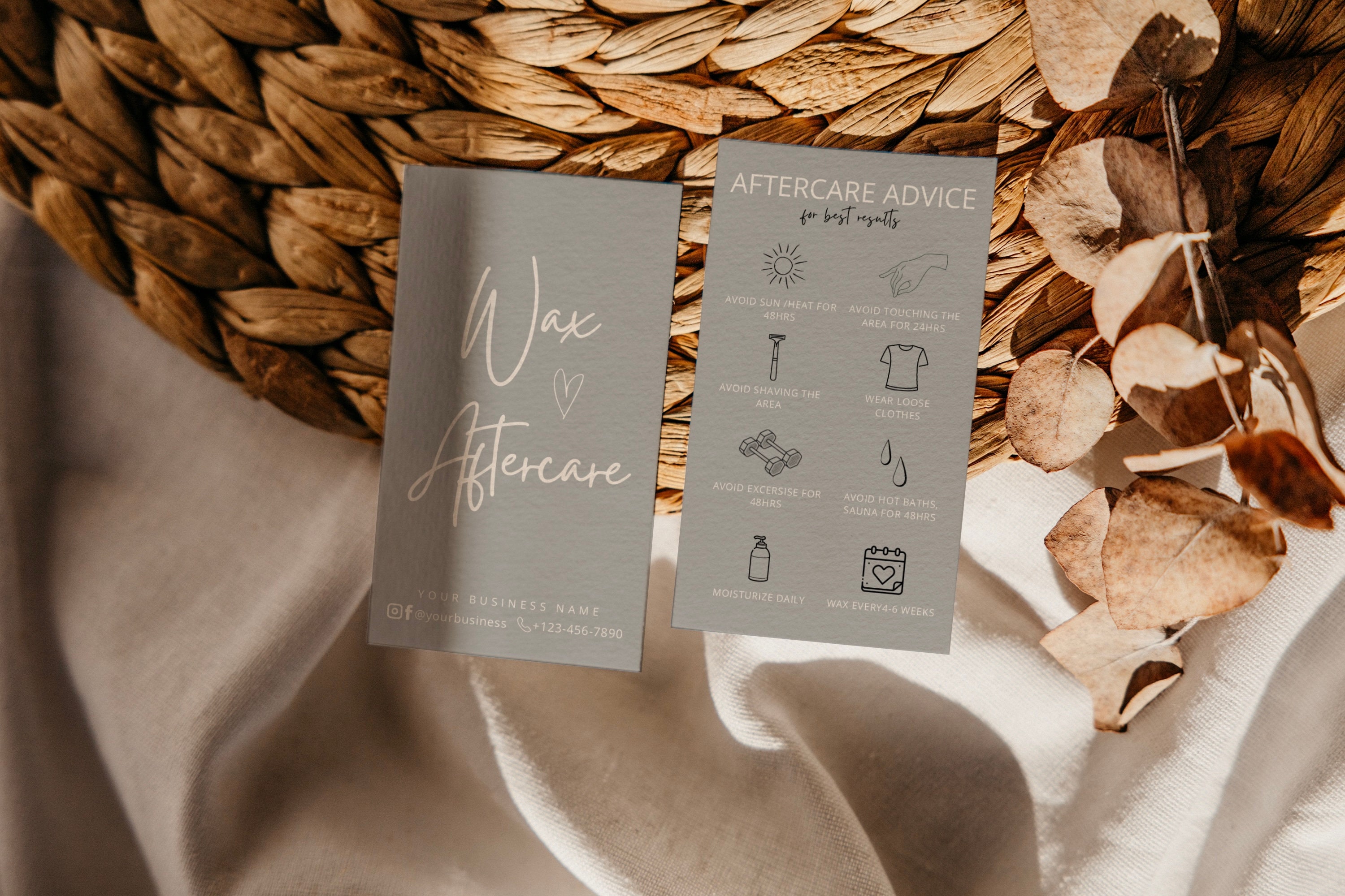 Waxing Aftercare Card Template Wax Aftercare Card Template Wax Care ...