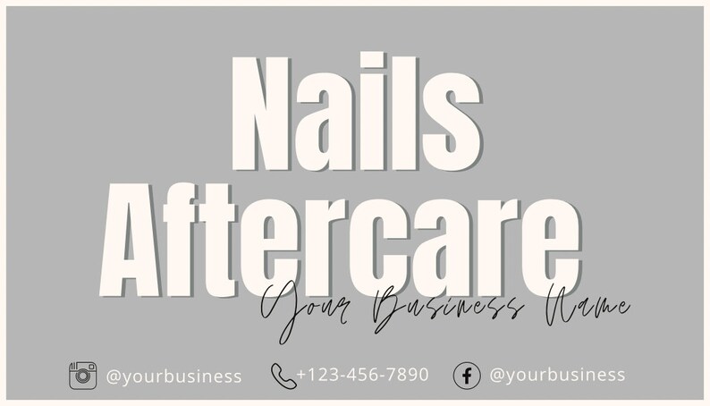 Nails Aftercare Card Template Acrylic Nails Aftercare Card Gel Nails ...