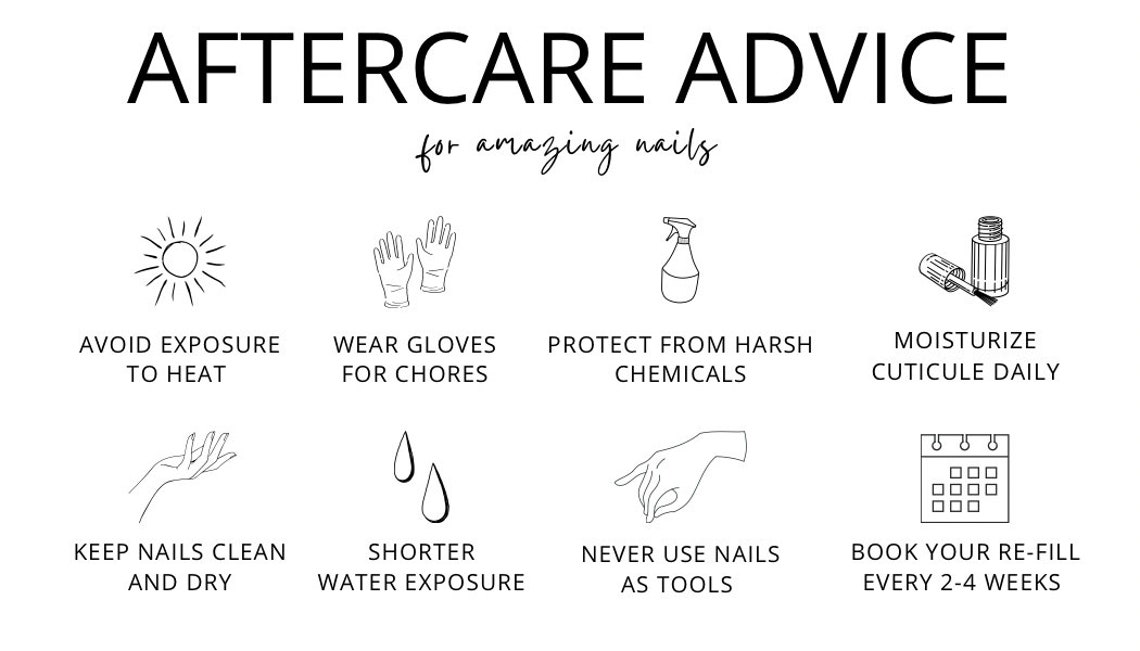 Nails Aftercare Card Template Acrylic Nails Aftercare Gel Nails ...