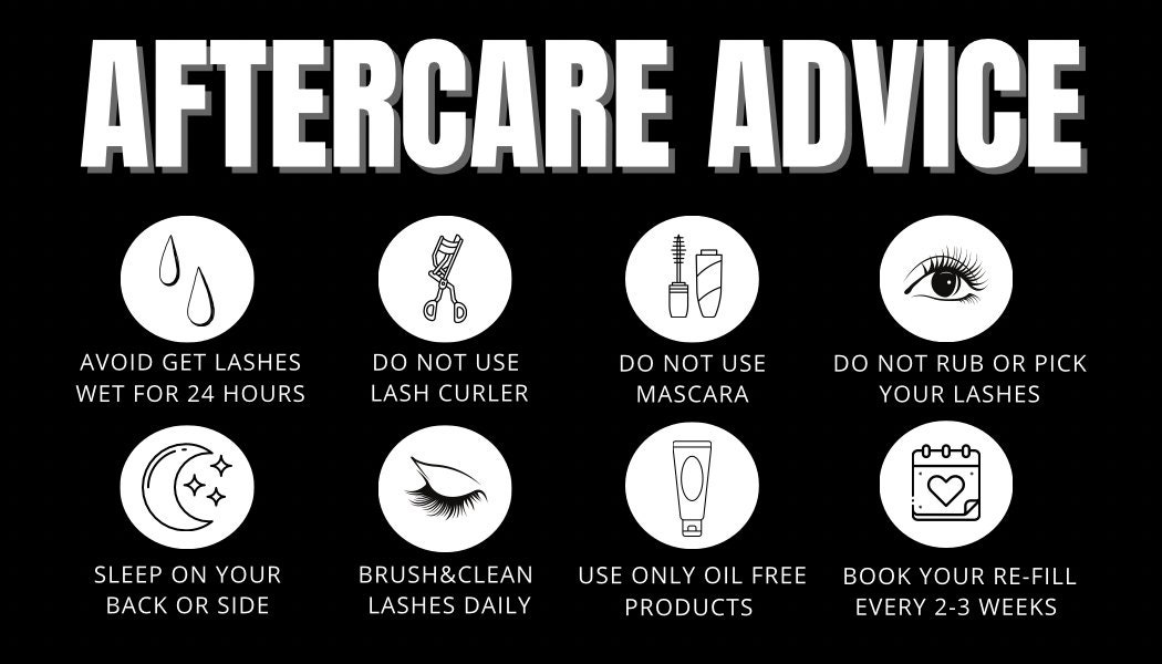 Eyelash Aftercare Card Template Lash Aftercare Lashes Aftercare Lash ...