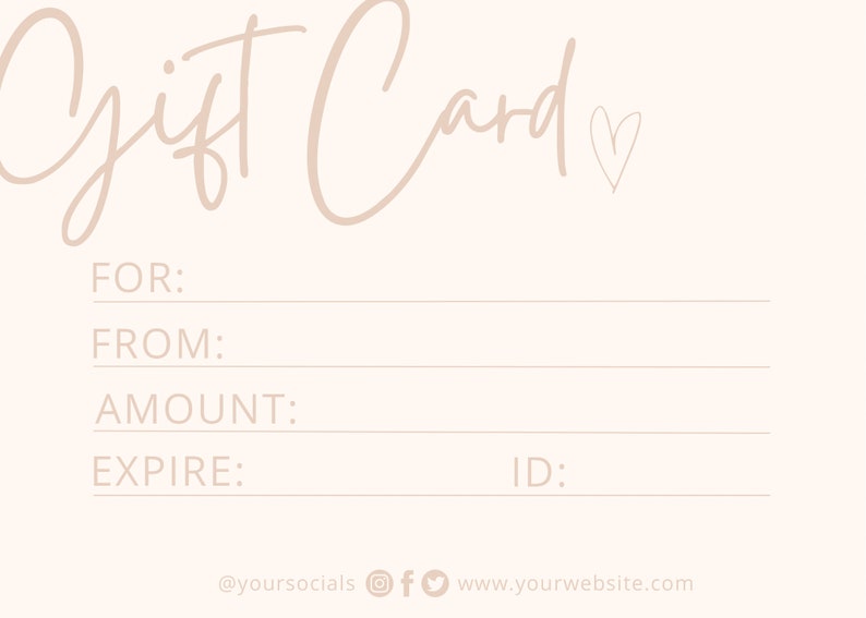 Gift Card Template Gift Certificate Template DIY Gift Voucher Editable ...