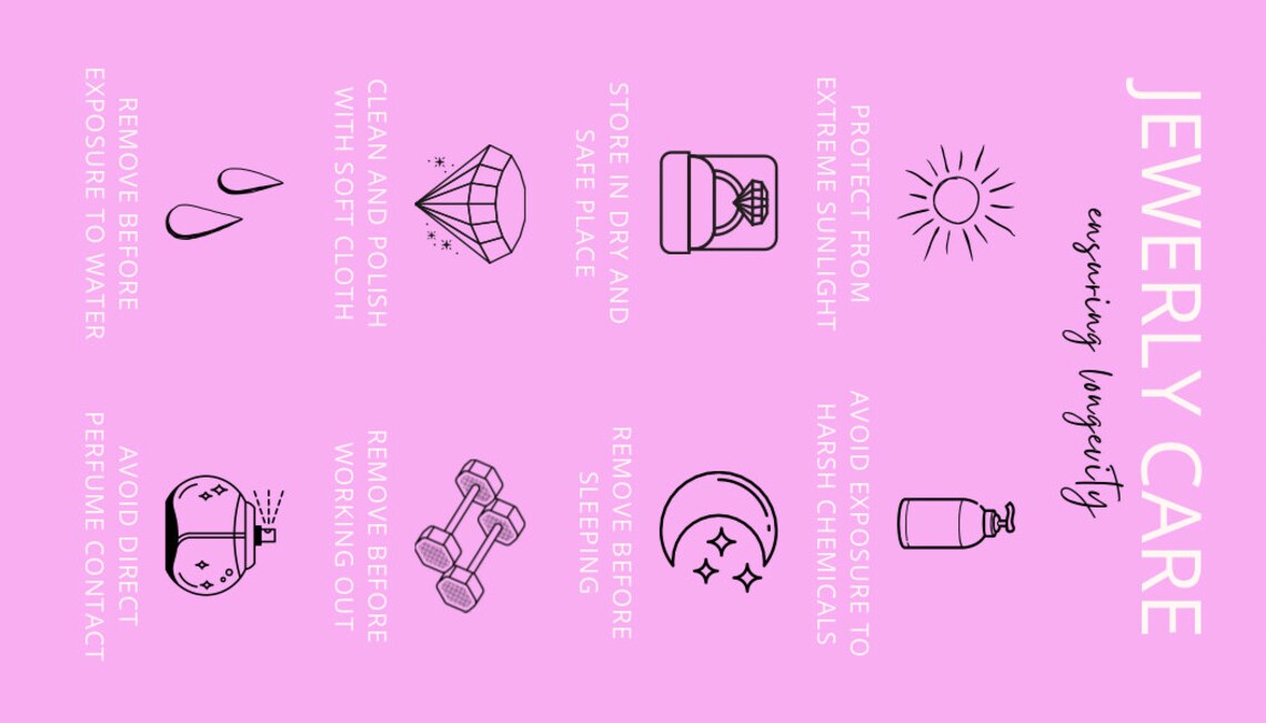 Jewelry Care Tips Jewerly Care Guide Jewerly Care Card Jewelry Care ...