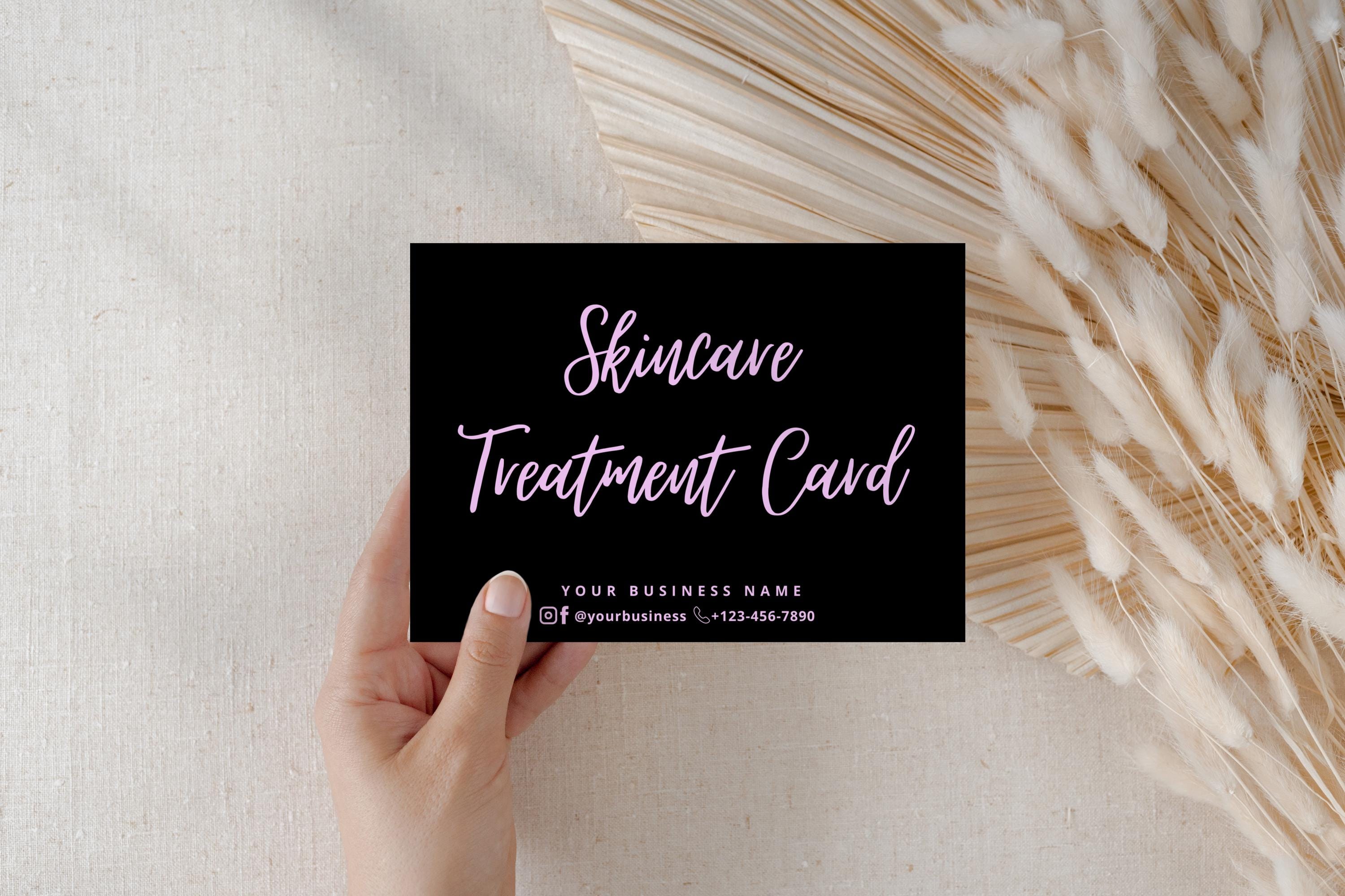Facial Treatment Card Template Esthetician Care Instructions Facial ...