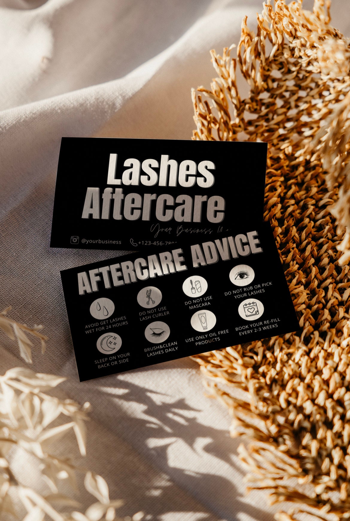 Eyelash Aftercare Card Template Lash Aftercare Lashes Aftercare Lash ...