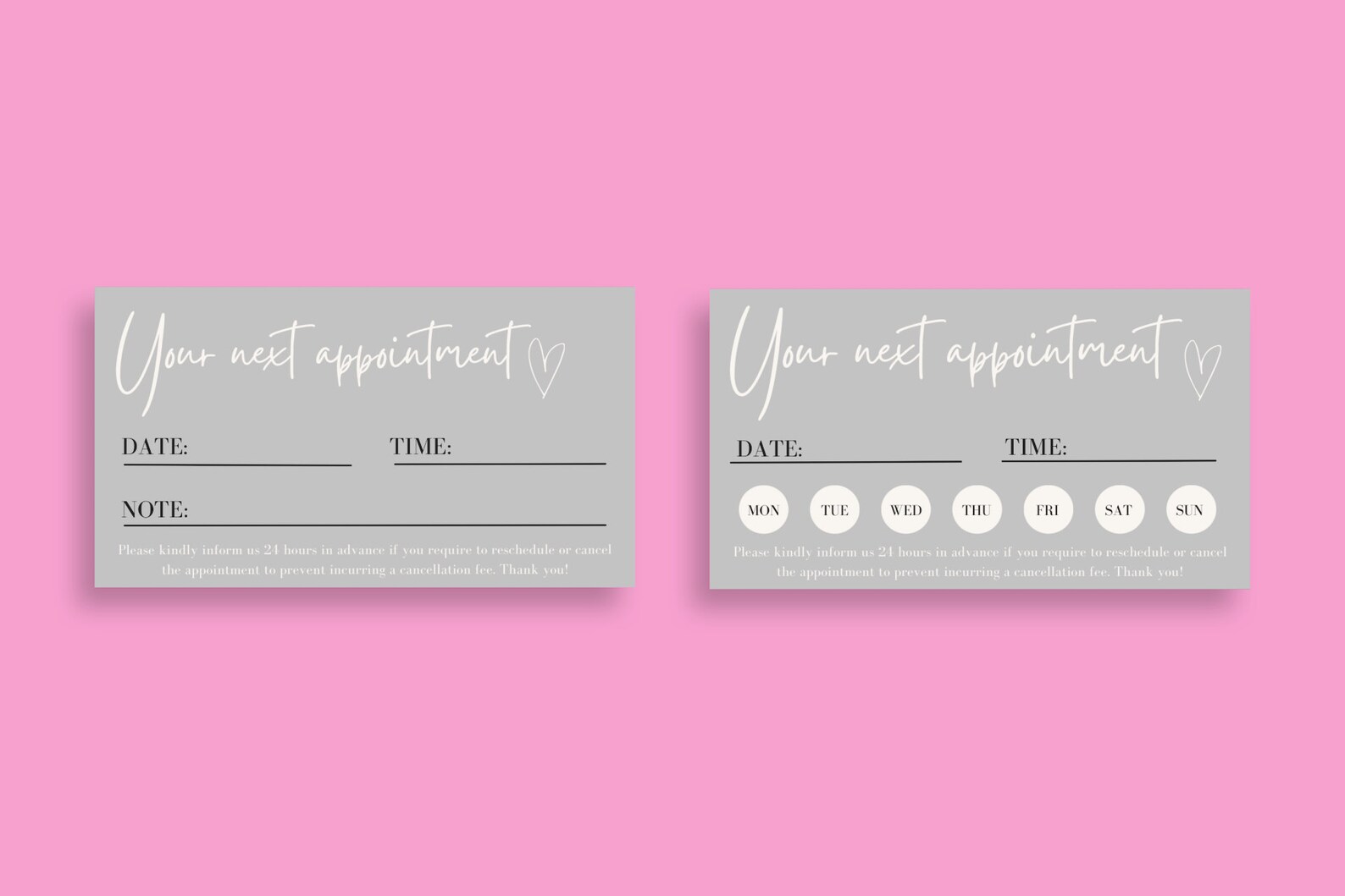 Appointment Card Template Reminder Card Template Next Appointment Card ...