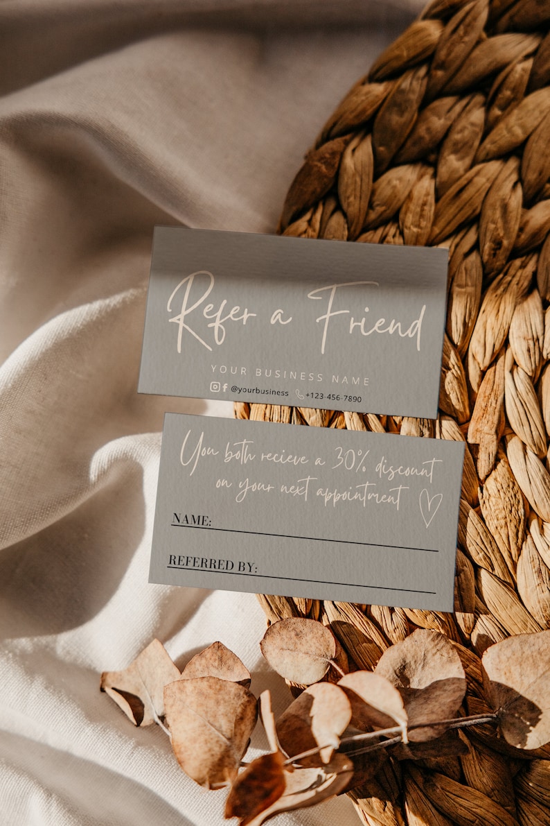 Referral Card Template Refer a Friend Crad Template Rewards Client Card ...