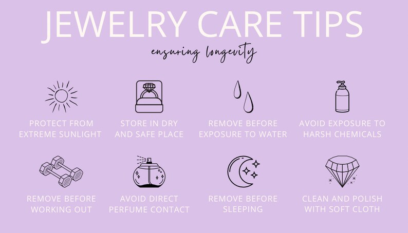 Jewelry Care Tips Jewerly Care Guide Jewerly Care Card Jewelry Care ...