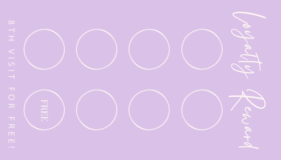Loyalty Card Template Lash Tech Loyalty Card Lashes Loyalty Card ...