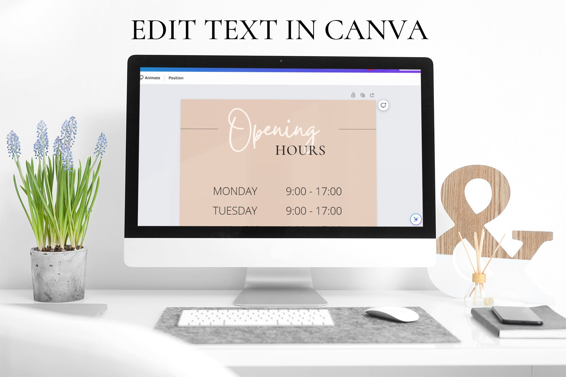 Opening Hours Template Salon Hours Template Printable Salon Hours ...