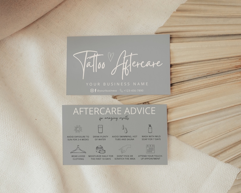 Tattoo Aftercare Card Template Tattoo Care Instructions Tattoo Care ...