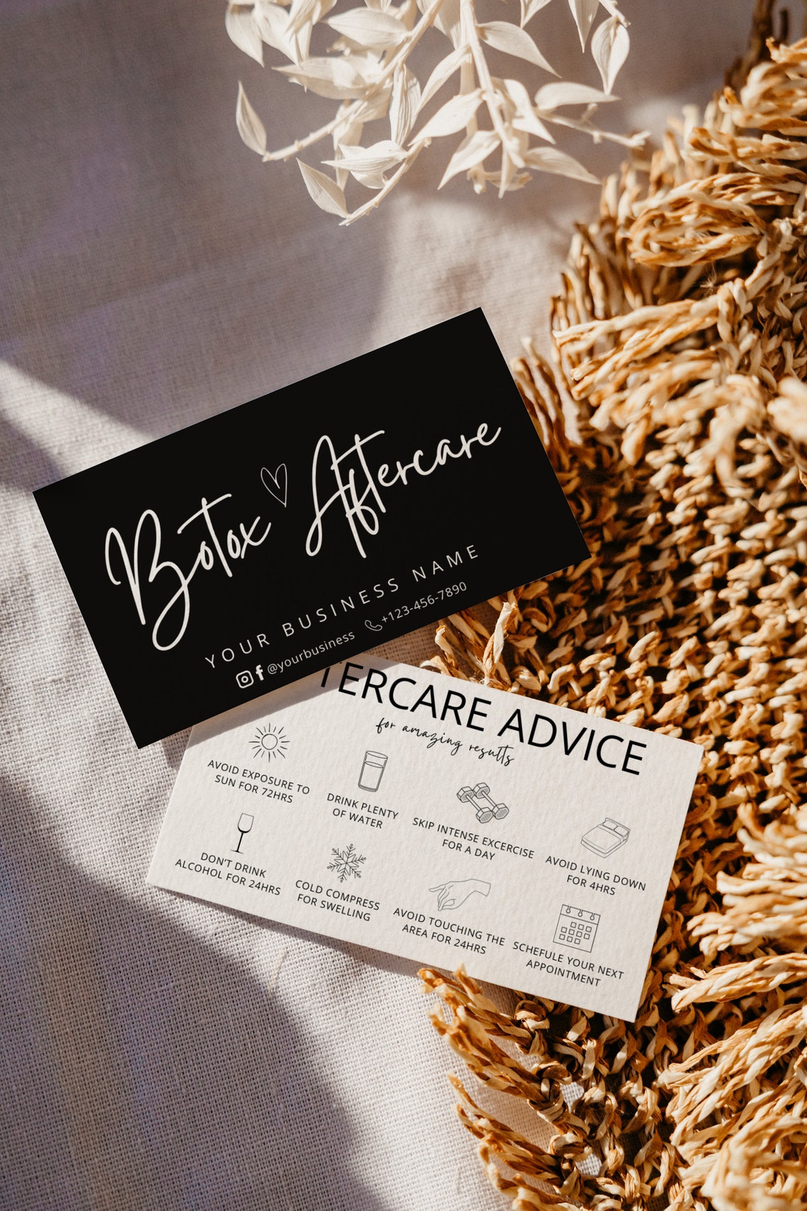 Botox Aftercare Card Template Botox Care Instructions Botox Care Card ...