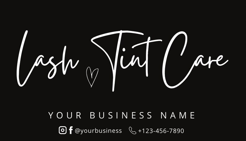 Lash Tint Aftercare Card Template: Editable Canva Design - Etsy