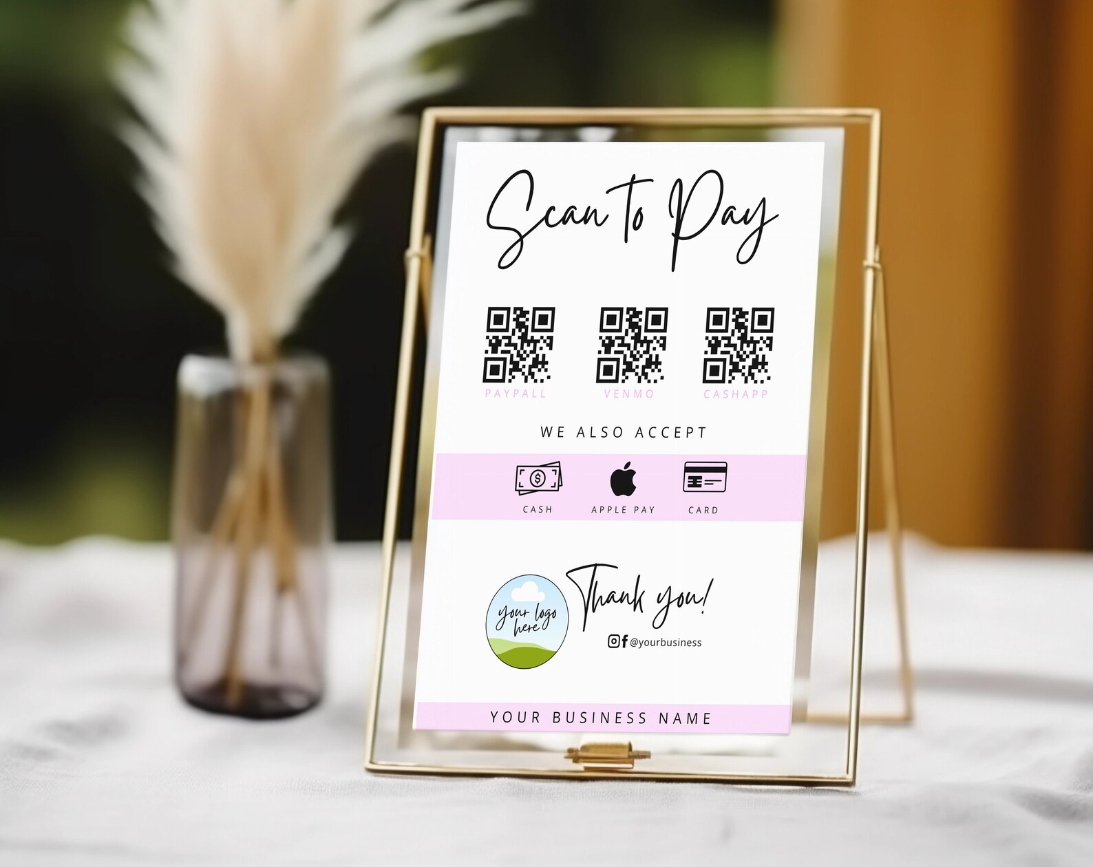 Scan to Pay Template Scan to Pay Sign Scan to Pay Card Scan to Pay Cash ...