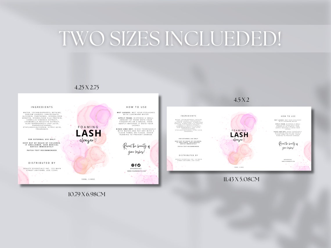 Lash Shampoo Template Lash Foam Shampoo Lashes Bottle Template Lash ...