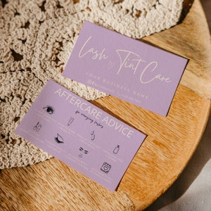 Lash Tint Aftercare Card Template: Canva Editable Care Guide - Etsy