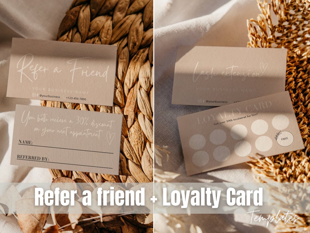 Loyalty Card and Refer A Friend Card Template Bundle Refferal Card ...