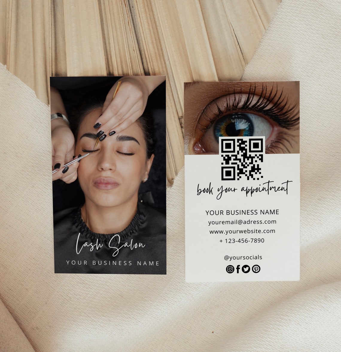 Lash Tech Business Card Template Business Card Template Lashes Card ...