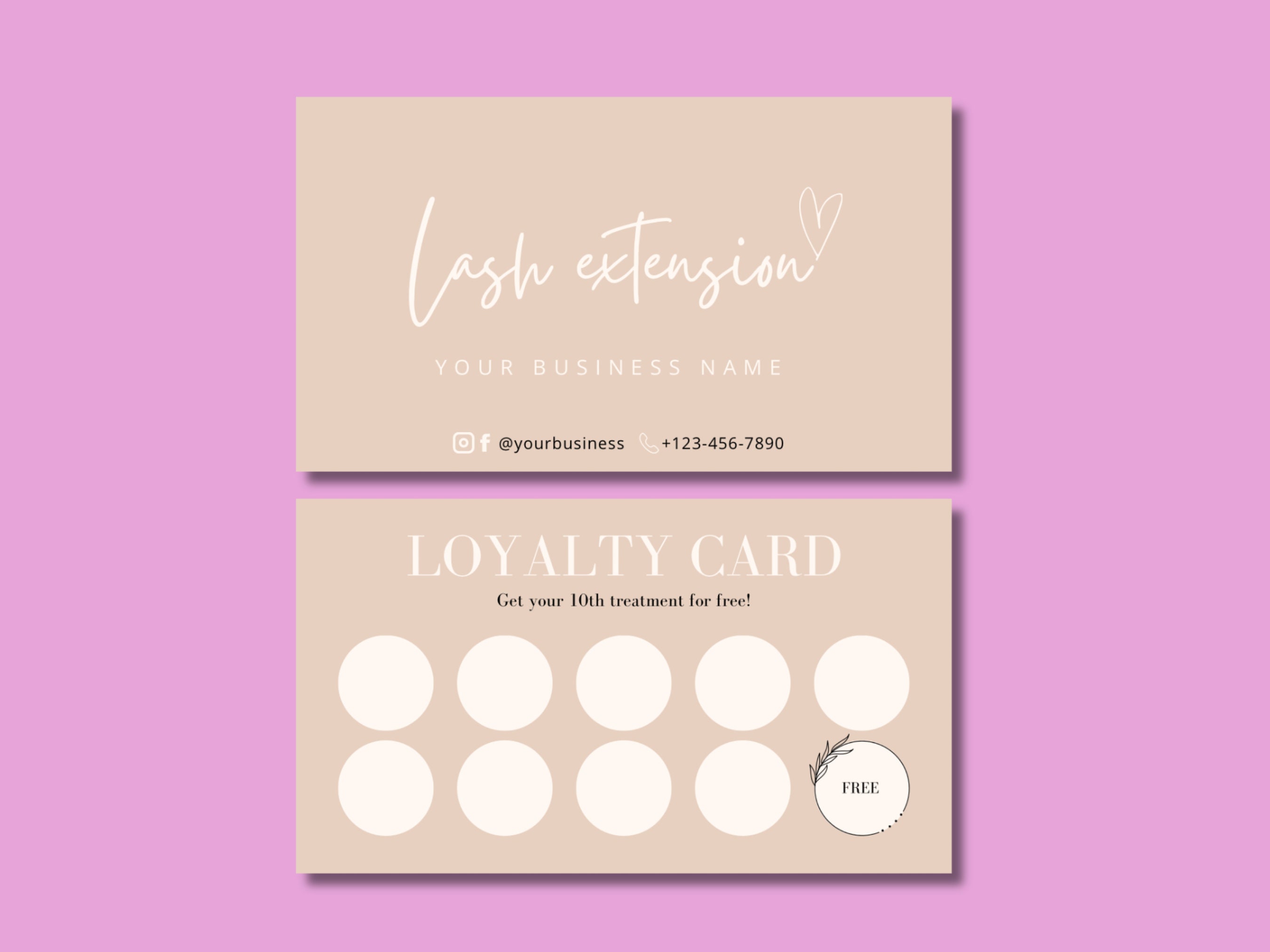 Lash Tech Loyalty Card Template (canva Editable) - Etsy