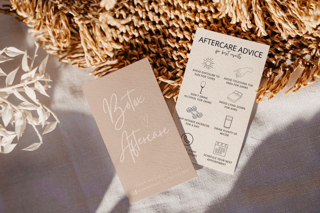 Botox Aftercare Card Template Botox Care Instructions Botox Care Card ...