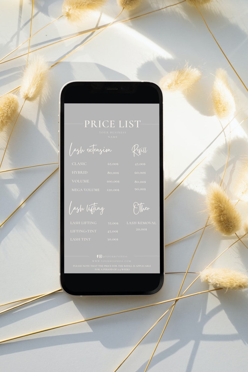 Digital Price List Template Digital Price List Electronic Price List ...