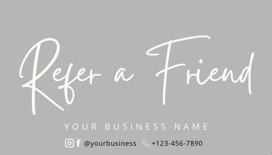 Referral Card Template Refer a Friend Crad Template Rewards Client Card ...