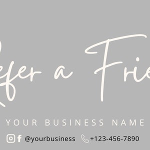 Referral Card Template Refer a Friend Crad Template Rewards Client Card ...