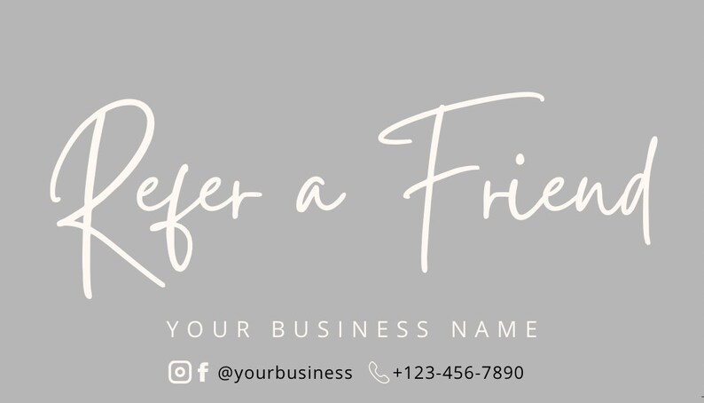 Referral Card Template Refer a Friend Crad Template Rewards Client Card ...