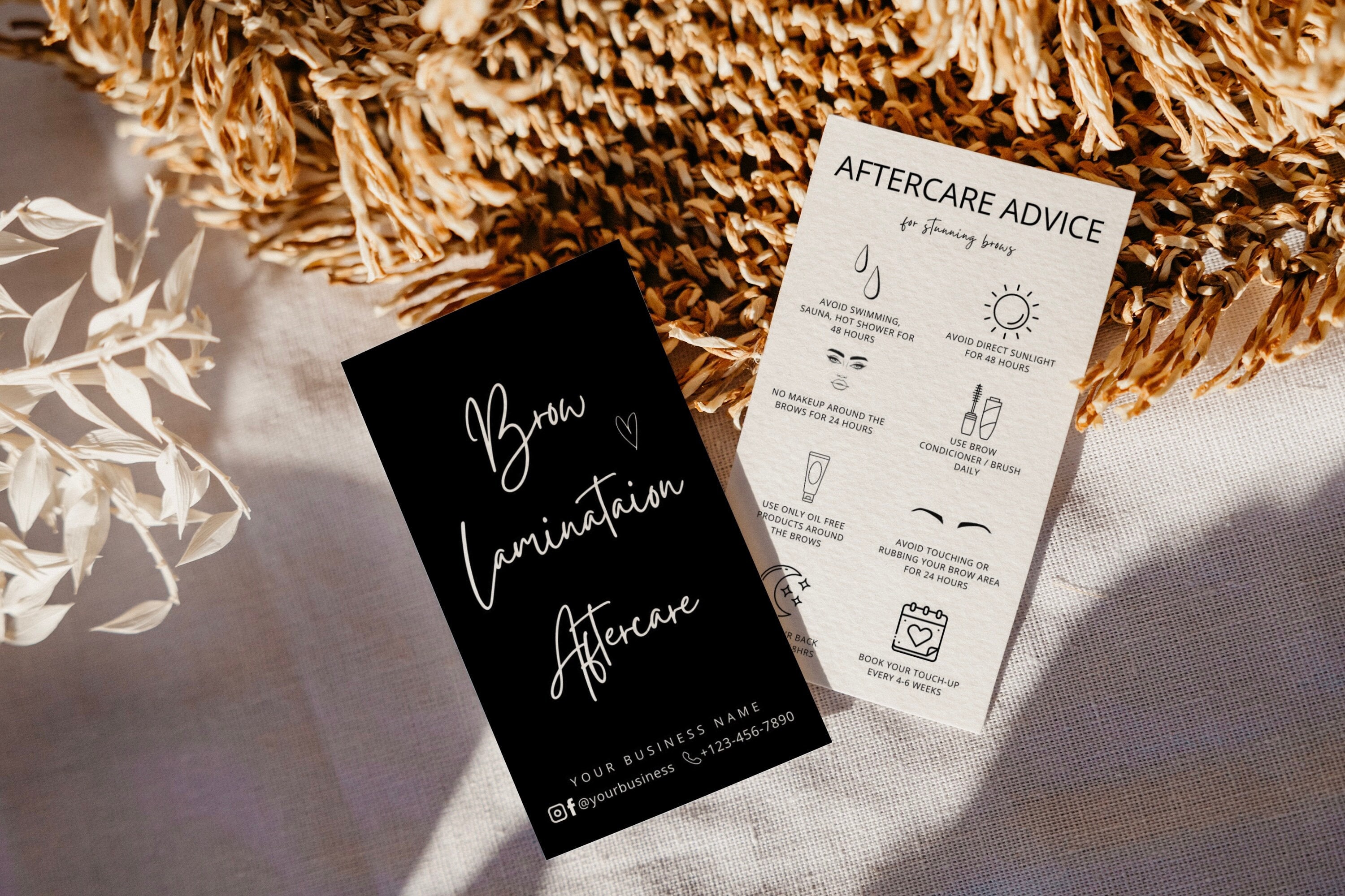 Eyebrow Lamination Aftercare Card Brows Lamination Card Brow Lamination ...