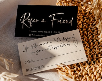 Referral Card Template Refer a Friend Crad Template Rewards Client Card ...