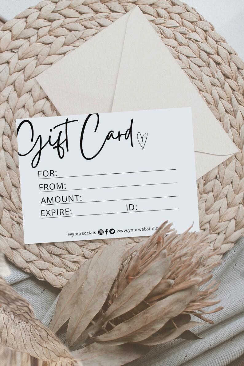 Gift Card Template Gift Certificate Template DIY Gift Voucher Editable ...