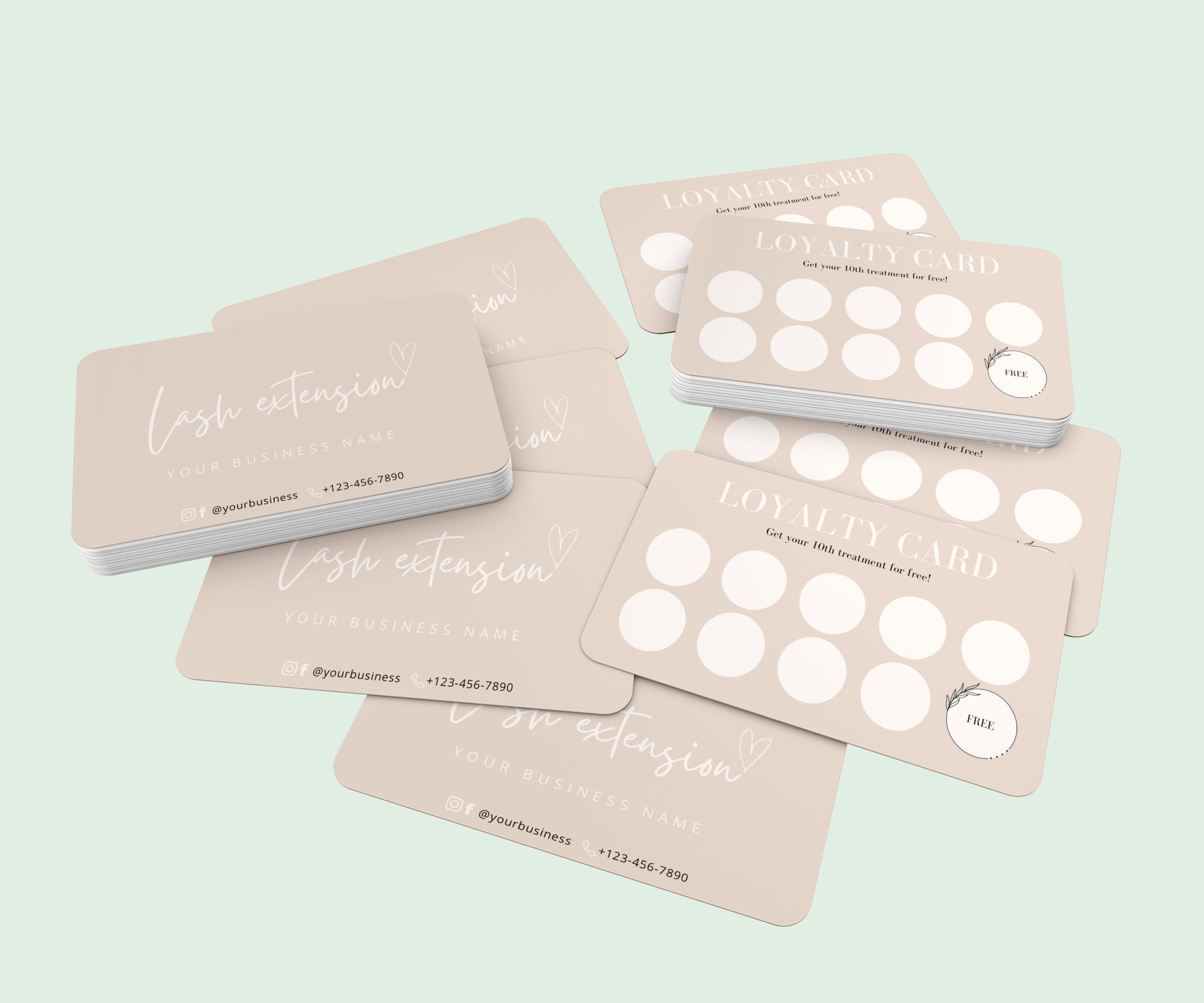 Lash Tech Loyalty Card Template, Beauty Business (canva Editable) - Etsy