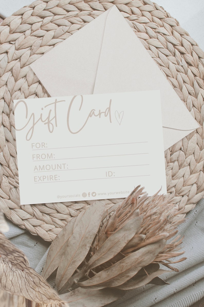 Gift Card Template Gift Certificate Template DIY Gift Voucher Editable ...