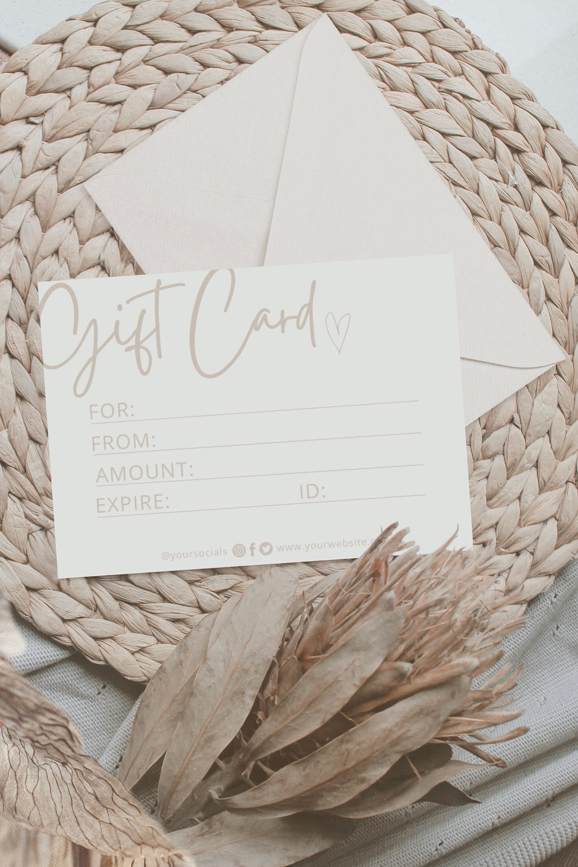 Gift Card Template Gift Certificate Template DIY Gift Voucher Editable ...