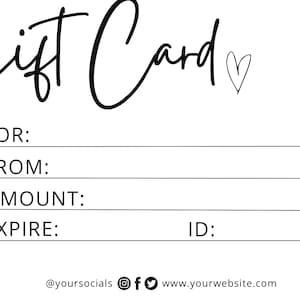 Gift Card Template Gift Certificate Template DIY Gift Voucher Editable ...