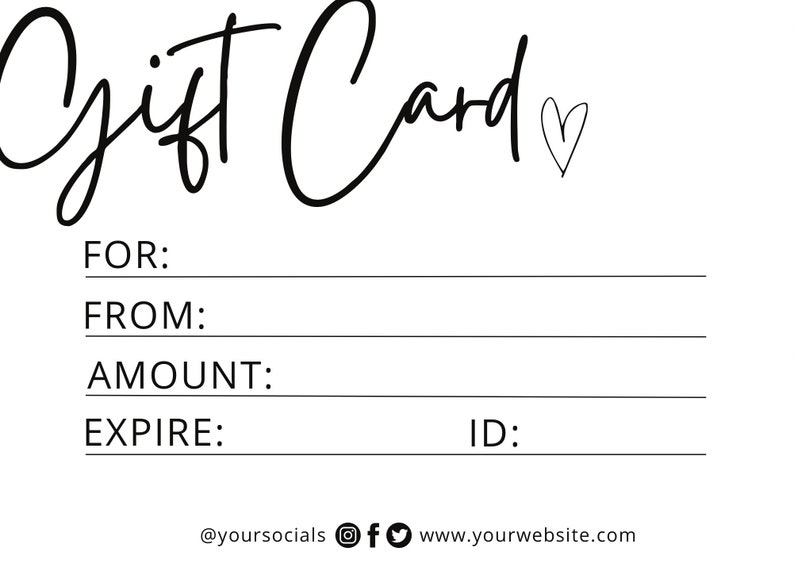 Gift Card Template Gift Certificate Template DIY Gift Voucher Editable ...