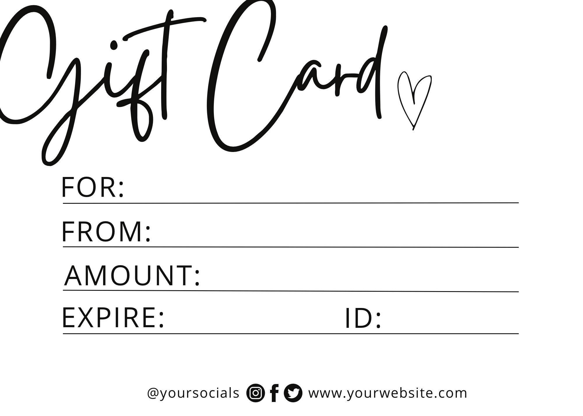 Gift Card Template Gift Certificate Template DIY Gift Voucher Editable ...